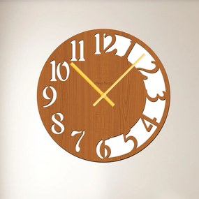 dřevo života Nástěnné hodiny CLOCK Zvolte barvu dekoru: Třešeň, Zvolte velikost hodin (cm): 40x40, Barva ručiček: Zlaté