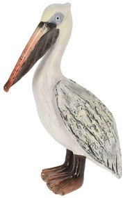 Zahradní figurka z polyresinu Pelican, 29 cm, bílá