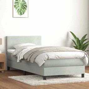 Box Spring Postel s matrací Světle šedá 90x220 cm Samet 3316047