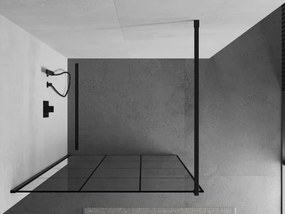 Mexen Kioto sprchová zástěna 110x200 cm 8 mm, černý profil, sklo černý vzor 1, 800-110-101-60-77