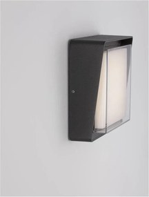 NV 9492550 Venkovní nástěnné svítidlo CAPE antracitový hliník matný akryl a čiré sklo LED 10W 3000K 220-240V 112st. IP65 - NOVA LUCE