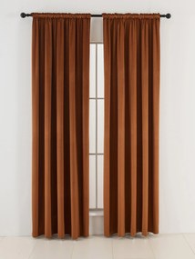 Sametové zatemňovací závěsy Cesar terakota - 140 x 280 cm (2ks) - řasící stuha