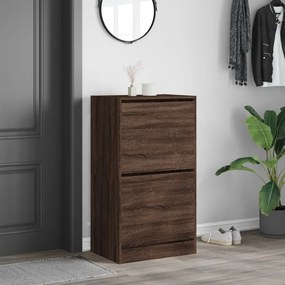 Botník se 2 výklopnými zásuvkami hnědý dub 60 x 42 x 108 cm 3214391