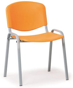 Plastová židle ISO - šedé nohy, oranžová