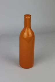 Oranžová keramická váza ve tvaru láhve 21cm