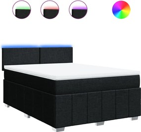 Box spring postel s matrací černá 160x200 cm textil 3289414
