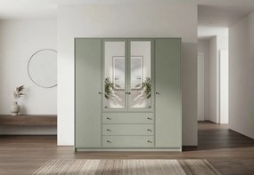 Stolar Šatní skříň Siena D4 LUX eukalypt se zrcadly