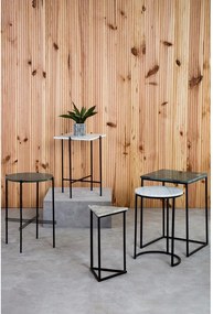 Odkládací stolky v sadě 3 ks s mramorovou deskou 40x40 cm Mandoli – Premier Housewares