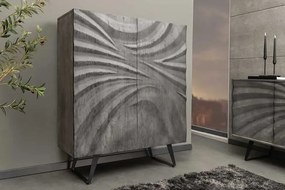 Designová vysoká skříňka Cyclone z masivu Akácie šedá 100cm