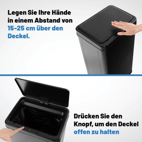 Costway Odpadkový koš z nerezové oceli 50 l odpadkový koš s automatickým