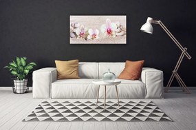 Obraz na plátně Orchidej Kameny Zen Písek 125x50 cm