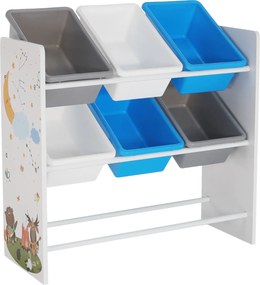 Organizér/regál na hračky, vícebarevná/vzor, DARLING TYP 3