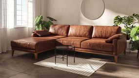 Rohová pohovka musso tufted 248 cm cognac levá MUZZA