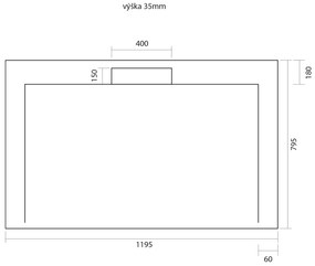 Gelco, IRENA sprchová vanička z litého mramoru, obdélník 120x80x3,5cm, HI12080