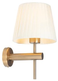 Moderní nástěnná lampa bílá s bronzem - Pluk