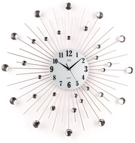 Paprskovité kovové skleněné nástěnné designové hodiny JVD HJ20