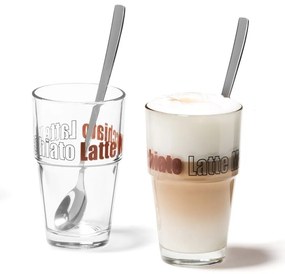 Sklenice na latte SOLO se lžičkou 2 ks Leonardo