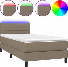 Box spring postel s matrací a LED taupe 90x190 cm textil 3133201