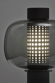 Designová lampa Brokis Bonbori Small PC1164 Povrch Montury: kov - černý matný komaxit, Barva skla: Hnědá kouřová - transparentní sklo, Povrchová úprava skla: CASAMBI CBU-TED