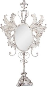 Antik kovové béžové stolní zrcadlo Clothilde - 37*14*68 cm