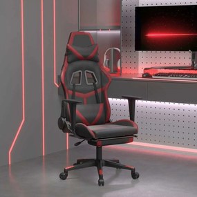 vidaXL Herní židle s podnožkou umělá kůže [3143684] Barva: Černo-červený