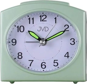 JVD Zelený ručkový netikající budík s plynulým chodem (ciferník hodinek) JVD SRP8603.1