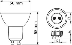 Philips CorePro LEDspot GU10 4,9W neutrální bílá / LED žárovka / 550 l