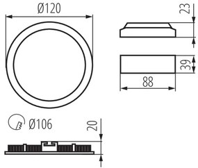 Kanlux 33562 - LED Koupelnové podhledové svítidlo ROUNDA LED/6W/230V IP44 černá