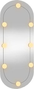 Nástěnné zrcadlo s LED osvětlením 30 x 70 cm sklo oválné 3189161