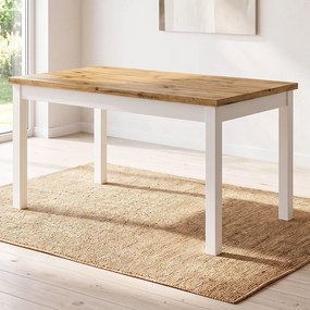 Rozkládací jídelní stůl PARMA | 120x80 cm | masiv buku + LDT 36 mm s ABS hranou | KVALITNÍ ZPRACOVÁNÍ | bílá/dub wotan