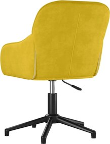 Otočné jídelní židle 2 ks žluté samet 3103384