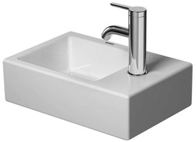 Duravit Vero Air - Umývátko 38x25 cm, bez přepadu, otvor pro baterii vpravo, WonderGliss, bílá 07243800001