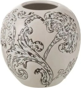 Bílo-černá porcelánová váza s květy Zen Ball – 11*11*11 cm