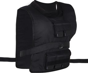 HOMCOM tréninková vesta 30 kg zátěžová vesta pro silový trénink nastavitelná oxford a železo černá 36x52cm