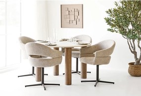House Nordic Jídelní set FONDI AND DOVER Písková/Hnědá 120×120 cm 7778023-S