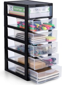 SUNDIS Úložný box s 6 zásuvkami, antracit, OFFICEMIX, A4