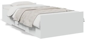 Rám postele se zásuvkami bílý 90 x 190 cm kompozitní dřevo