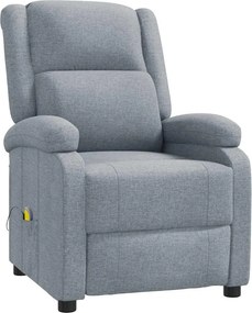 Masážní křeslo světle šedé textil 340936