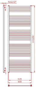 Thermal Trend KH-EM 450 x 1690 elektrický topný žebřík, 700W KH-EM 450/1690-700W antracit