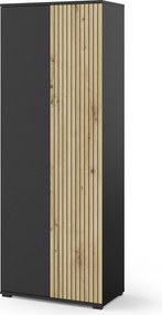 Eka Šatní skříň JOEY 70 cm, Černá/Dub Artisan