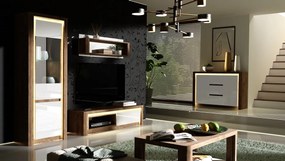 Casarredo - Komfort nábytek Komoda LABRO 3S s LED osvětlením, dub ribbeck/bílá lesk