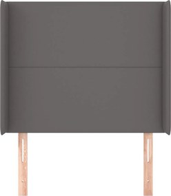 Čelo postele typu ušák šedé 83x16x118/128 cm umělá kůže 3119376