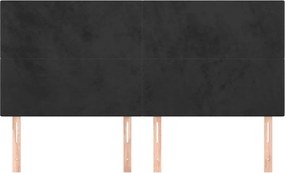 Čelo postele černé 200x5x118/128 cm sametové 3116120