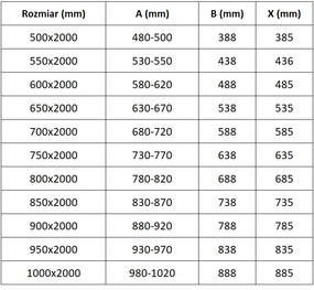 Mexen Exo, 1-křídlé dveře do otvoru 60x200 cm, 6mm čiré sklo, černý profil, 817-060-000-70-00