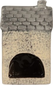 Béžový keramický domek na čajovou svíčku Lamont - 9*8*15 cm