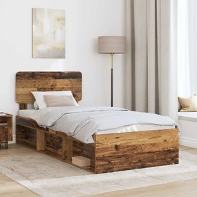 Rám postele Staré dřevo 100 x 200 cm Masivní borové dřevo 3412121