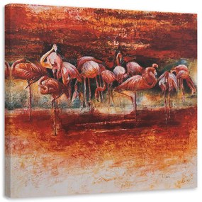 Gario Obraz na plátně Hejno růžových plameňáků Rozměry: 30 x 30 cm