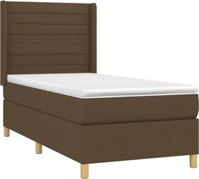 Box spring postel s matrací a LED tmavě hnědá 80x200 cm textil 3138912