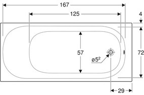 Geberit Soana Obdélníková vana 180 x 80 cm, včetně noh, bílá 554.015.01.1