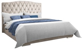 Eka Čalouněná postel Valentyn - Fresh 120x200 cm Barva látky - Fresh: Světlá béžová (02), Úložný prostor: S dřevěným rámem úložného prostoru